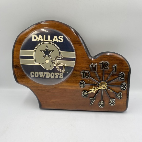 Wall Decor | Dallas Cowboys Clock Wood Wall Plaque Nfl Football Quartz ...